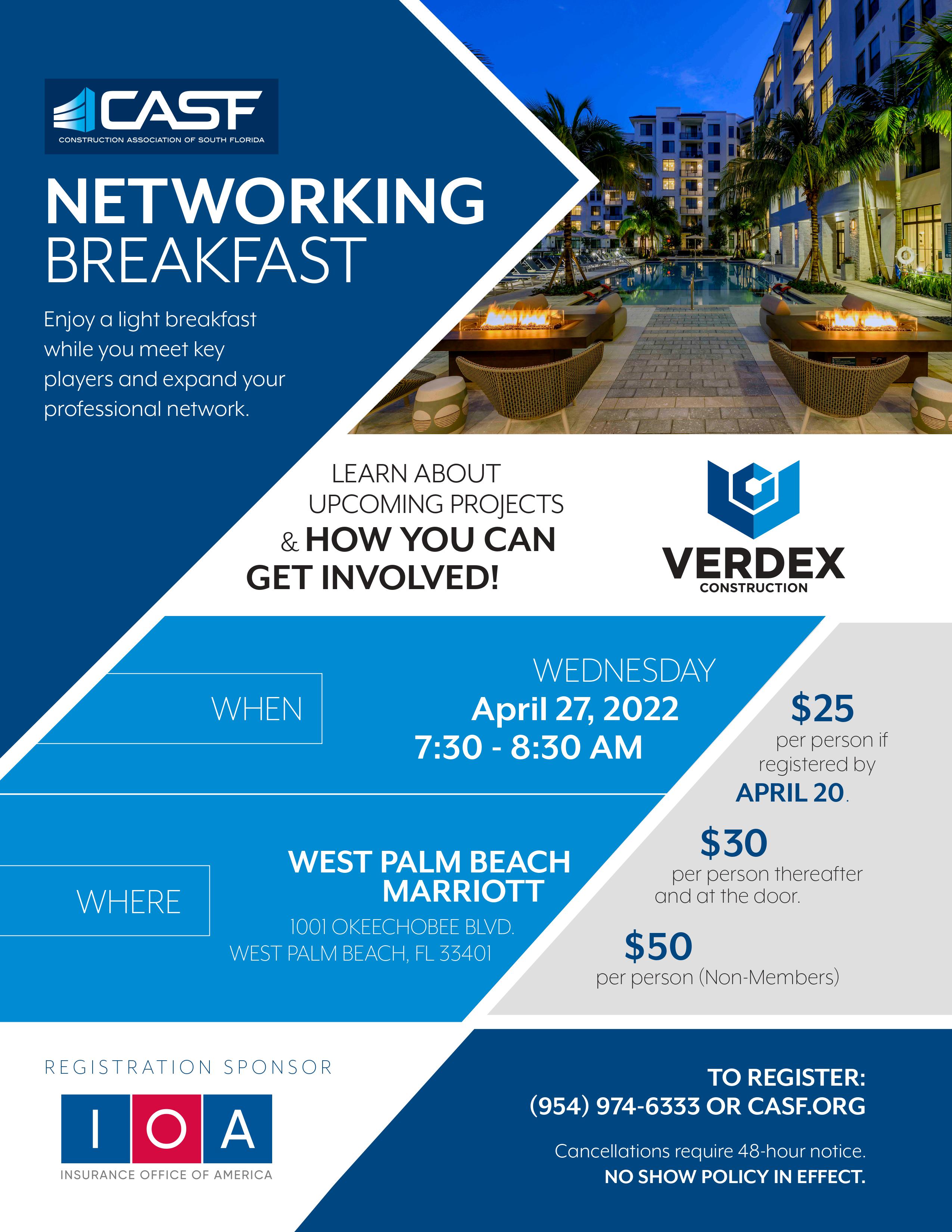 Construction of South Florida - Networking Breakfast - Verdex Construction